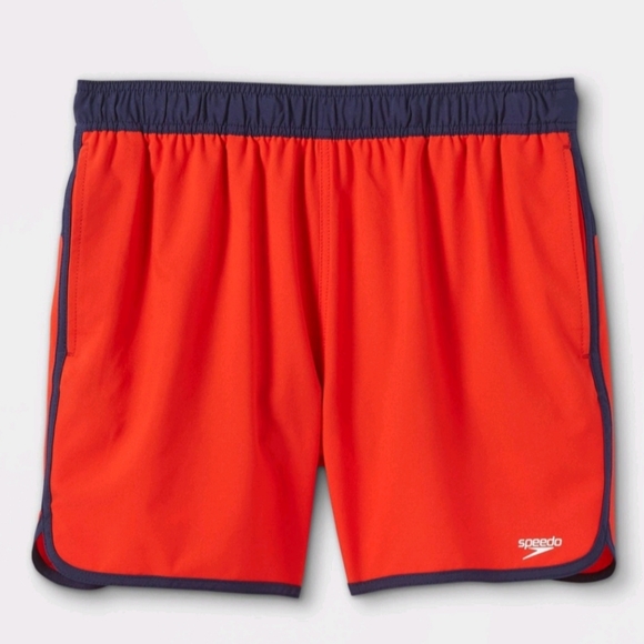 Speedo | Swim | Nwt Speedo Echo Mens Red Navy Swim Trunks | Poshmark